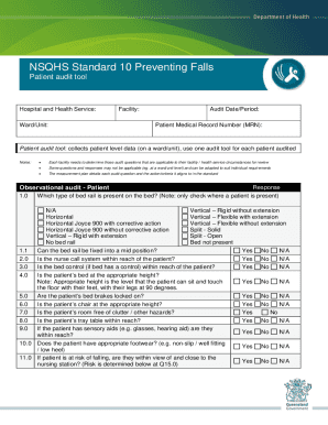 Fillable Online National Safety and Quality Health Service Standard ...