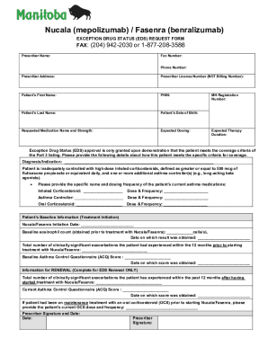 Fillable Online Exception Drug Status (EDS) Request Form - -Fasenra Fax ...
