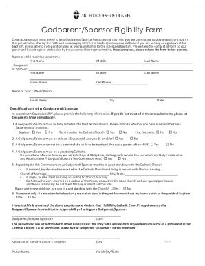 Fillable Online Sponsor-Godparent-Attestation-Form- ... Fax Email Print ...