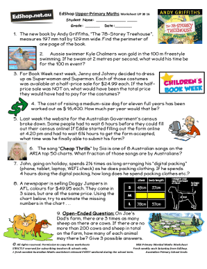 Fillable Online EdShop Upper-Primary Maths Worksheet UP 30 16 Fax Email ...