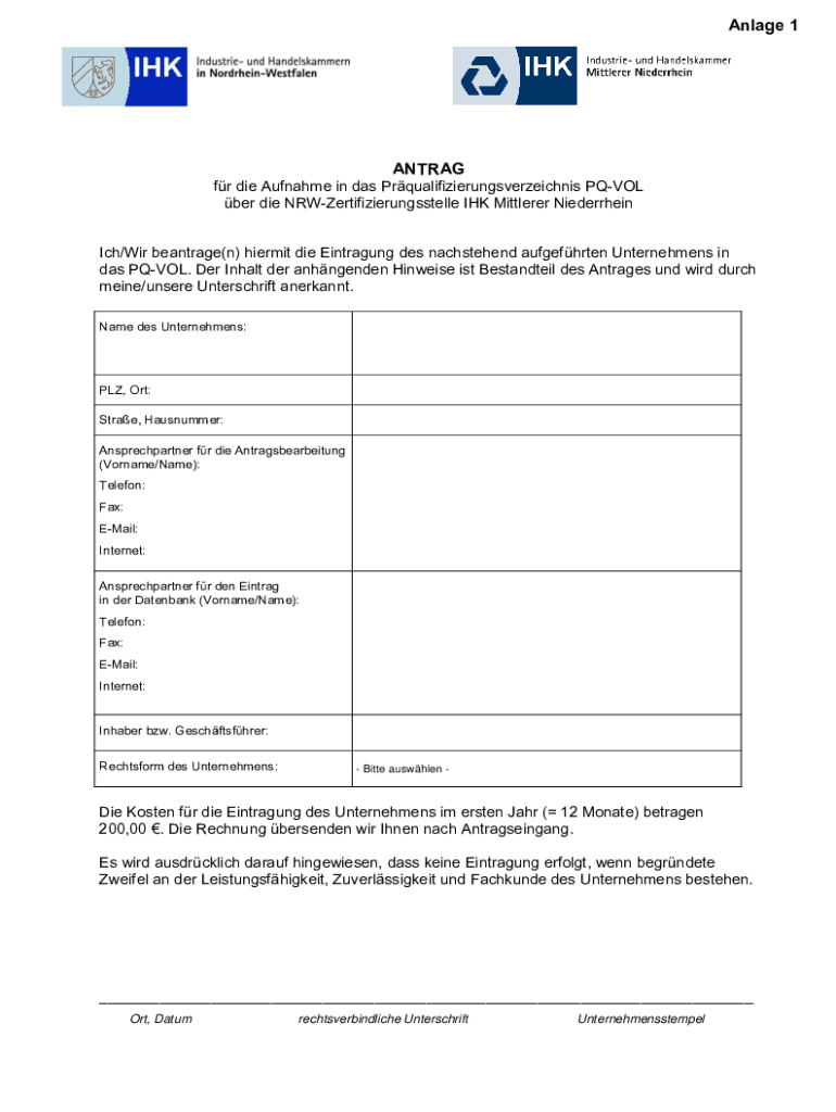 Ausfüllbar Online Antrag auf berprfung der Zulassung und Erfassung zur IHK ... Fax Email Drucken ...