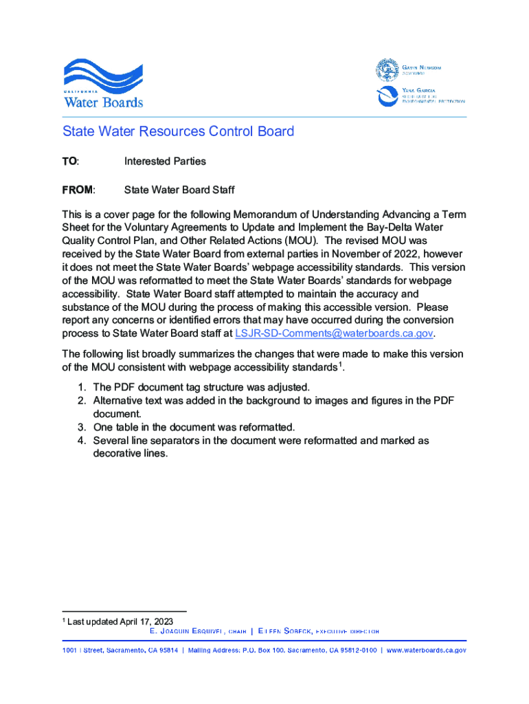 Fillable Online SWRCB Copy of Memorandum of Understanding. Memorandum ...
