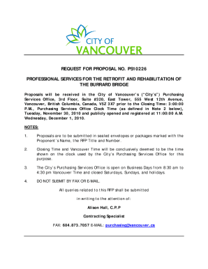 Fillable Online bids vancouver REQUEST FOR PROPOSAL NO. PS10226 ...