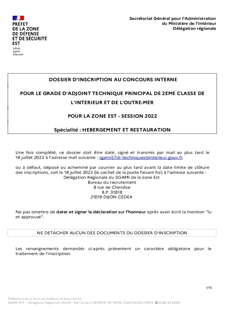 Remplissable En Ligne Concours d'adjoints techniques principaux 2e classe - ... Fax Email ...