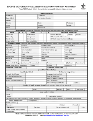 Fillable Online adventurer cord / australian scout medallion notification of ... Fax Email Print ...