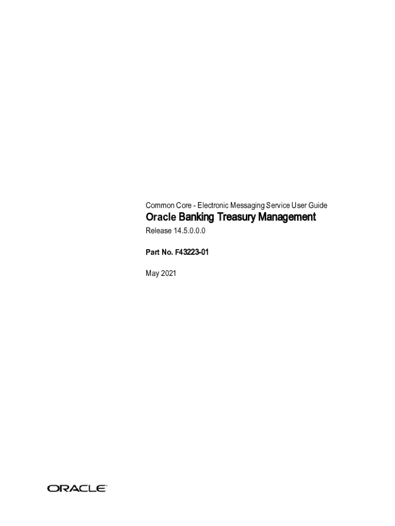 Fillable Online Oracle Banking Treasury Management Release 14.5.0.0.0 ...