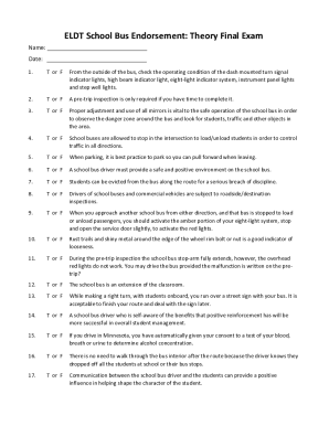Fillable Online dps mn ELDT: Theory Final Exam Answer KeyStudy notes ...