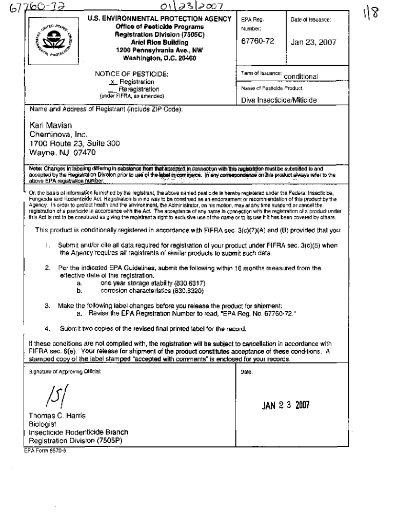 Fillable Online U.S. EPA, Pesticide Product Label, ABAMECTIN CHA 2071 ...