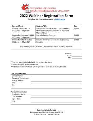 Fillable Online 2022 Webinar Registration Form Fax Email Print - pdfFiller