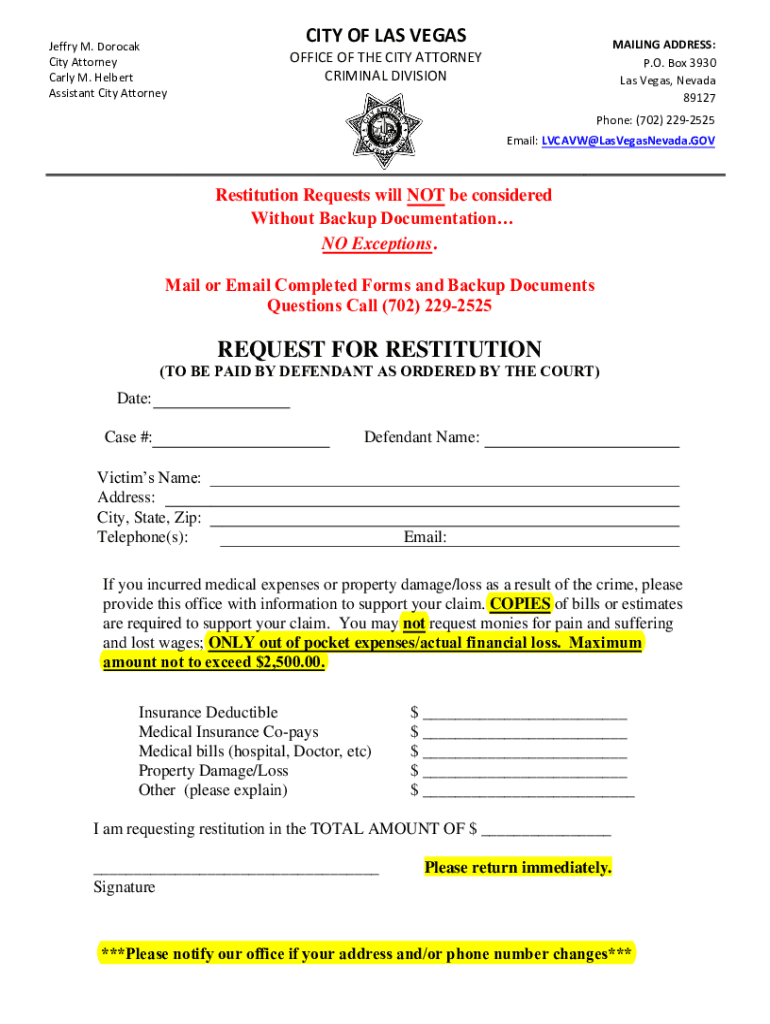 Fillable Online Carlene Helbert - Assistant City Attorney - City of Las Vegas Fax Email Print ...