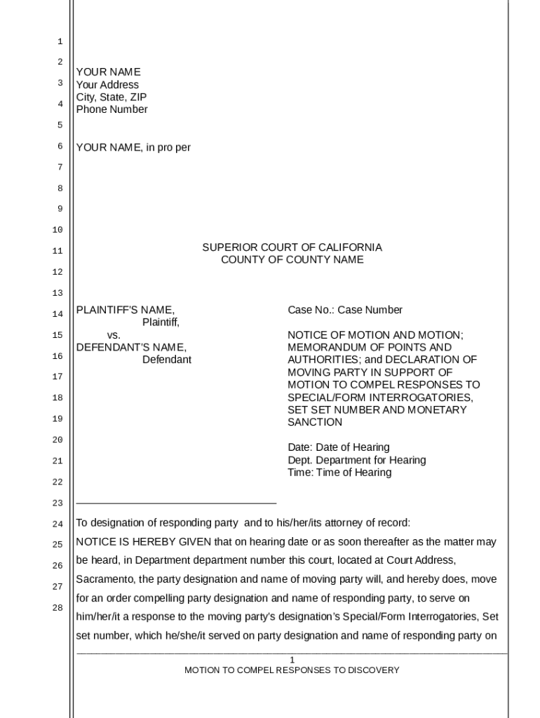 Example: Drafting Sample Motions - ChatGPT and Bing ... Doc Template ...