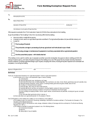 Fillable Online Farm Building Exemption Request Form Fax Email Print ...