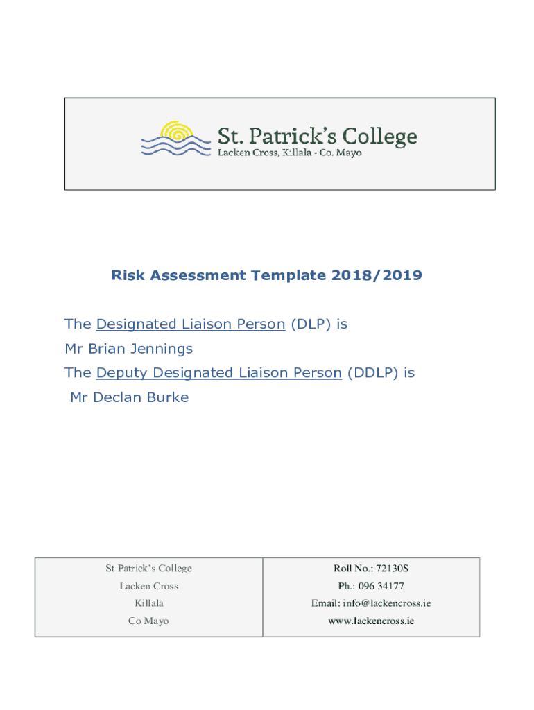 Fillable Online Risk Assessment Template 2018/2019 Fax Email Print ...