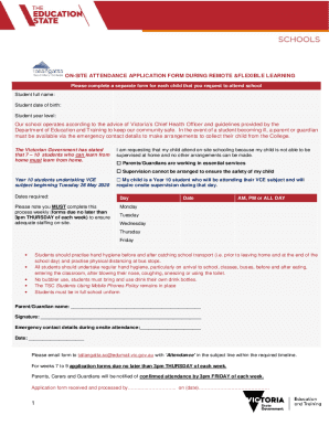 Fillable Online ON-SITE ATTENDANCE APPLICATION FORM DURING ... Fax ...