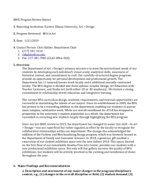 Fillable Online IBHE Program Review Report 1. Reporting Institution Fax ...