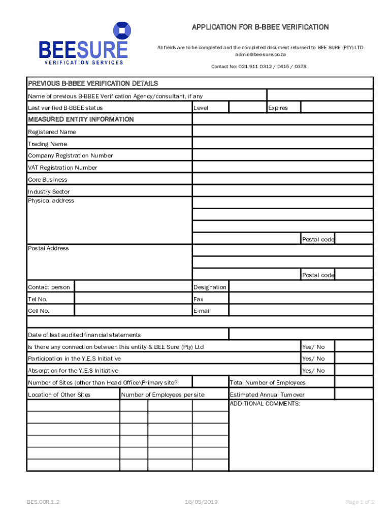 Fillable Online 2024 B-BBEE Verification Certificate - Allen Associates ...