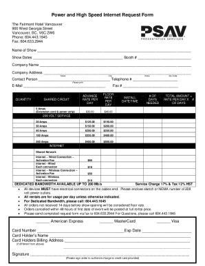 Fillable Online Example Electrical & Internet Order Form Fax Email ...
