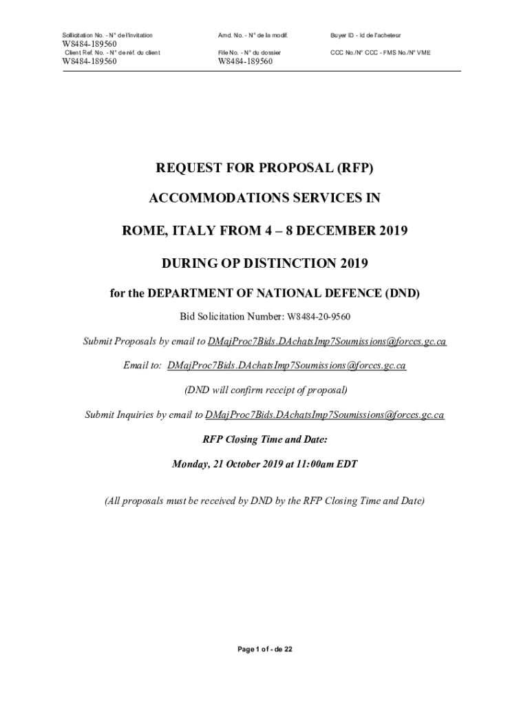 Fillable Online request for proposal (rfp) accommodations services in ...