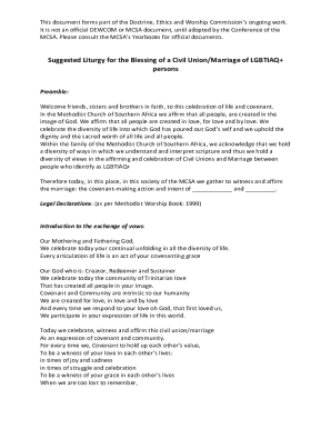 Fillable Online Suggested Liturgy for the Blessing of a Civil Union ...