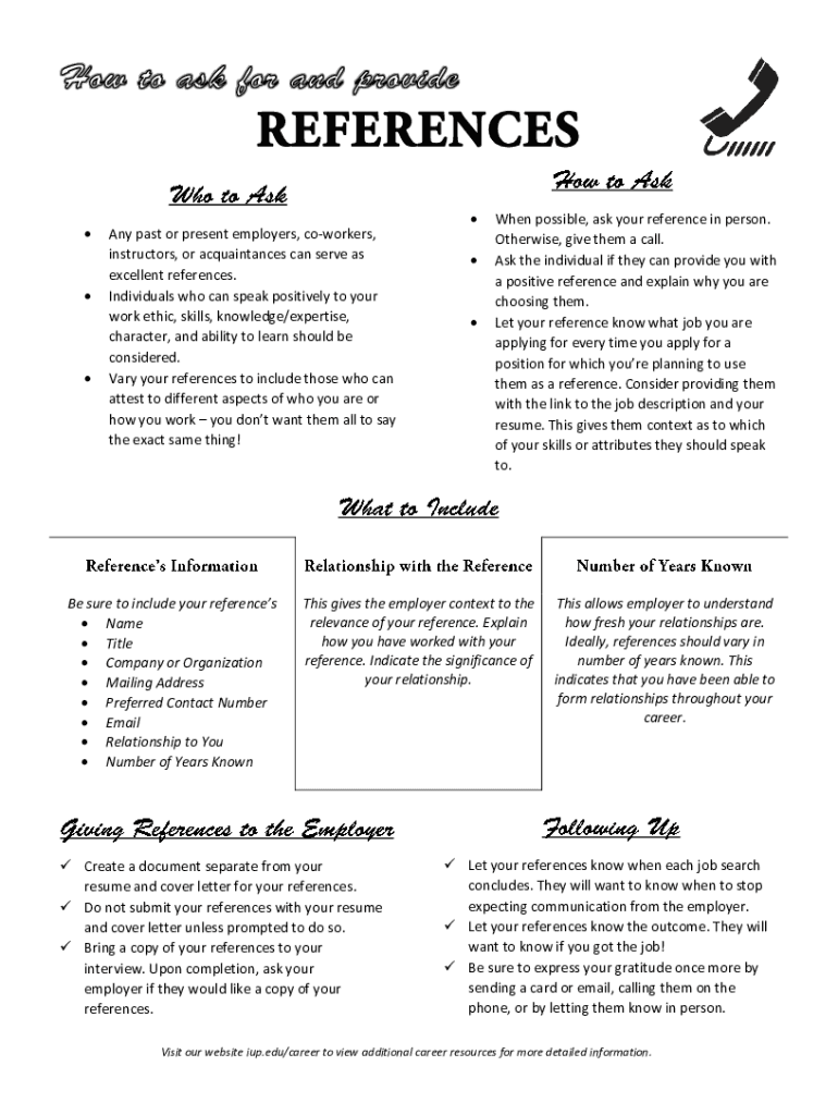 Fillable Online 10 types of references for your job application Fax Email Print - pdfFiller