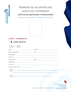 Remplissable En Ligne 210910-Demande-VAE-CQP-livret-1-form.pdf Faxer Email Imprimer - pdfFiller