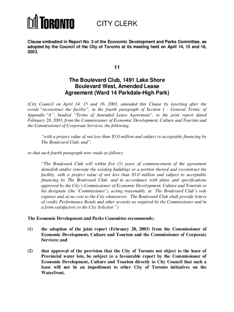 Fillable Online The Boulevard Club, 1491 Lake Shore Fax Email Print ...