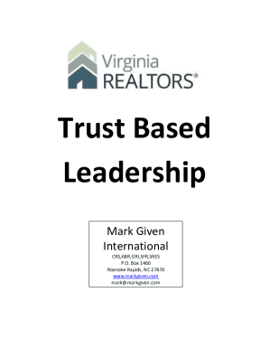 Fillable Online Trust Based Leadership - Proven Ways to Stop Managing ...