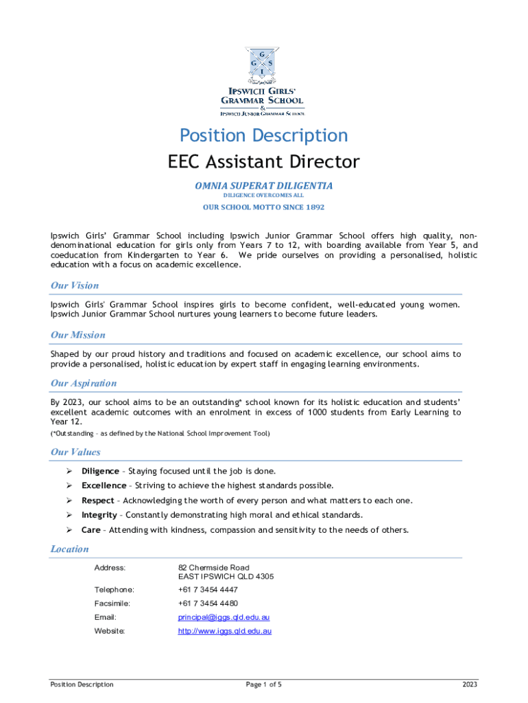 Fillable Online EEC Assistant Director and Lead Educator Fax Email Print - pdfFiller