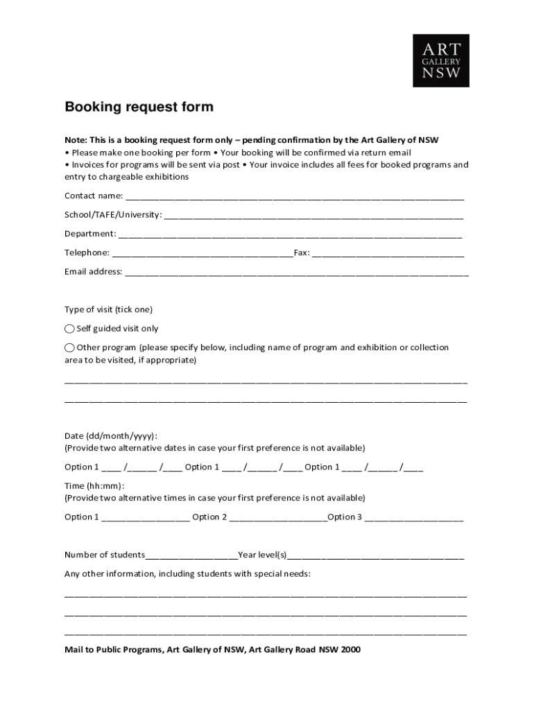Fillable Online How to create a booking request form Fax Email Print ...