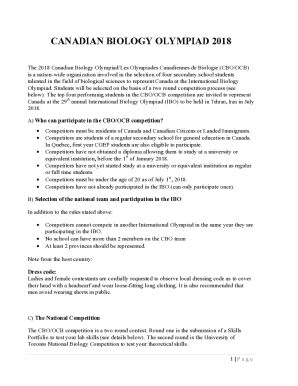 Fillable Online ExamsNational Biology Competition - University of ...