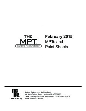 Fillable Online February 2015 MPTs and Point Sheets Fax Email Print ...