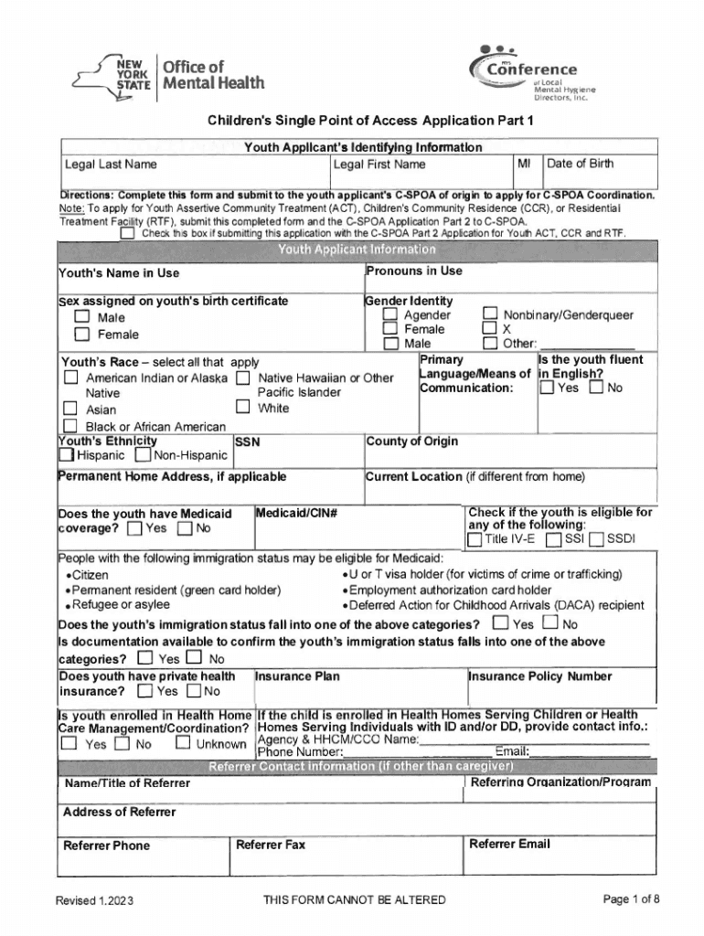 Fillable Online co sullivan ny C-SPOA Application Form Part 1B Fax ...