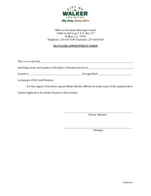 Fillable Online ABC-7 Manager Appointment form Fax Email Print - pdfFiller