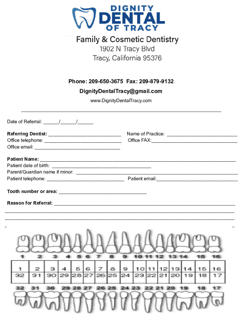 Fillable Online Dentist in Tracy CA Dignity Dental Tracy Dr. Shabnam ... Fax Email Print - pdfFiller