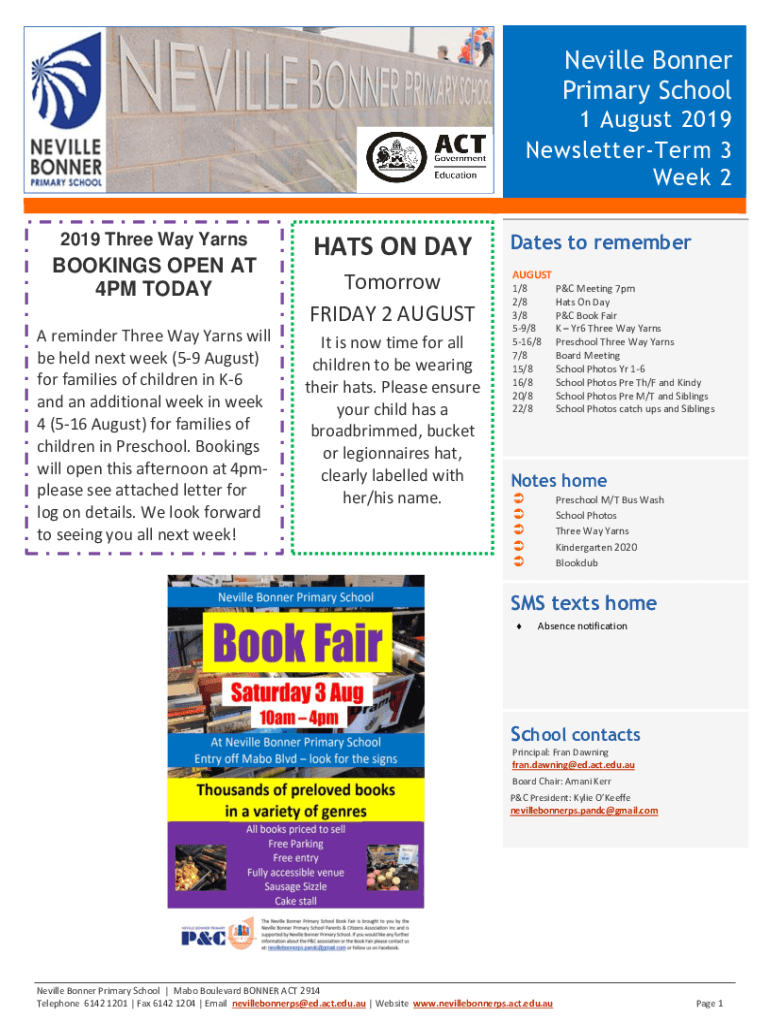 Fillable Online Neville Bonner Primary School Getting to Know You Yarns ...