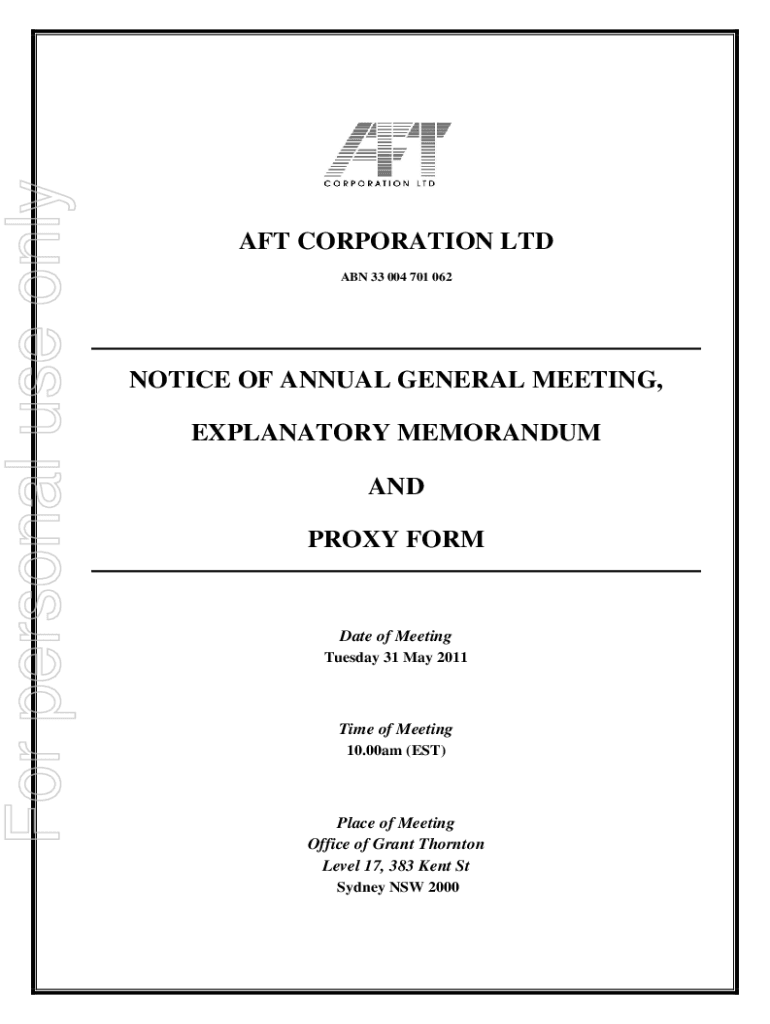 Fillable Online AFT CORPORATION LTD Fax Email Print - pdfFiller