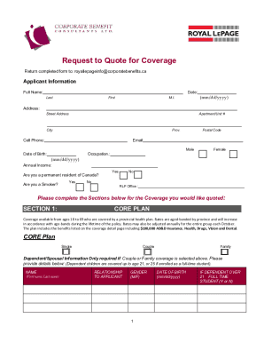 Fillable Online Long-Term Care Insurance Quote Request Form Fax Email ...