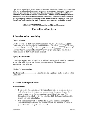 Sample Mandate and Roles - Pure Advisory Agency Doc Template | pdfFiller