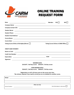 Fillable Online Training Request Form - Administrative Fax Email Print ...