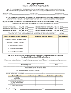 Fillable Online College Planning / College Application Process Overview ...