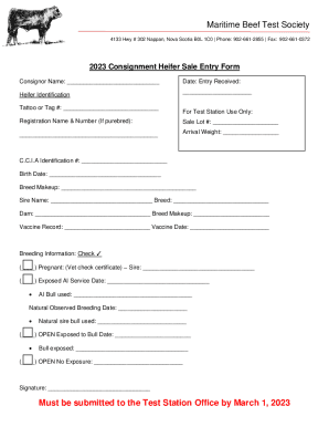 Fillable Online Maritime Beef Test Society BULL HEALTH CERTIFICATION ...