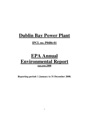 Fillable Online Dublin Bay Power Plant EPA Annual Environmental Report ...