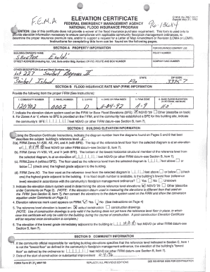 Fillable Online Elevation Certificate - National Flood Insurance Fax ...