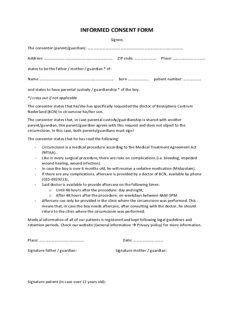 Fillable Online The consenter (parent/guardian): Fax Email Print ...