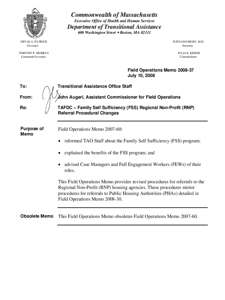 Fillable Online TAFDC Family Self Sufficiency (FSS) Regional Non-Profit ...