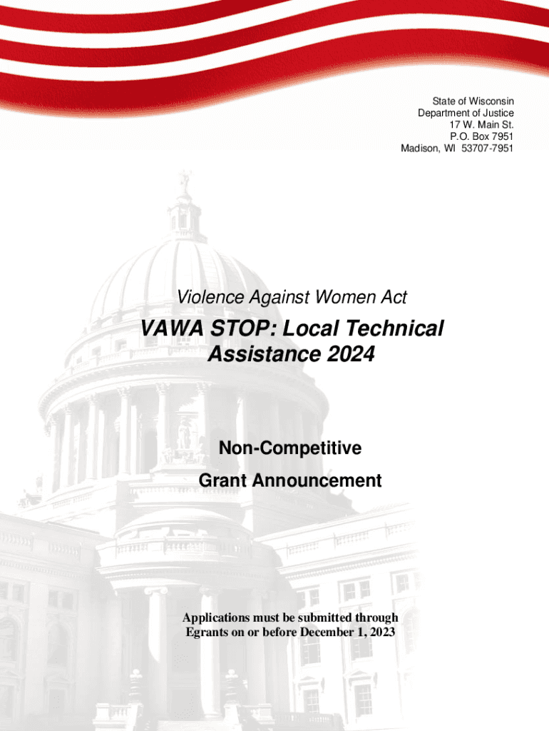 Fillable Online Violence Against Women Act (VAWA) Grant Program Fax ...