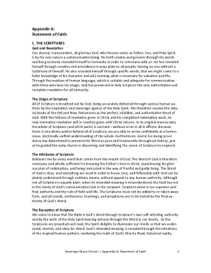 Fillable Online BeliefsOur Theological Positions and Statement of Faith ...