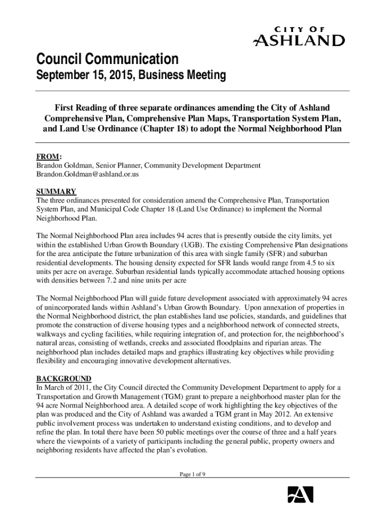 Fillable Online an ordinance amending the street dedication map, planned Fax Email Print - pdfFiller
