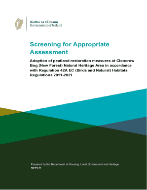 Fillable Online Restoration of Cloncrow Bog Natural Heritage Area Fax ...