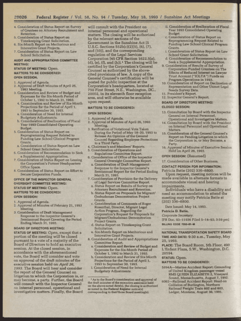 Fillable Online Federal Register, Volume 59 Issue 26 (Tuesday, February ...